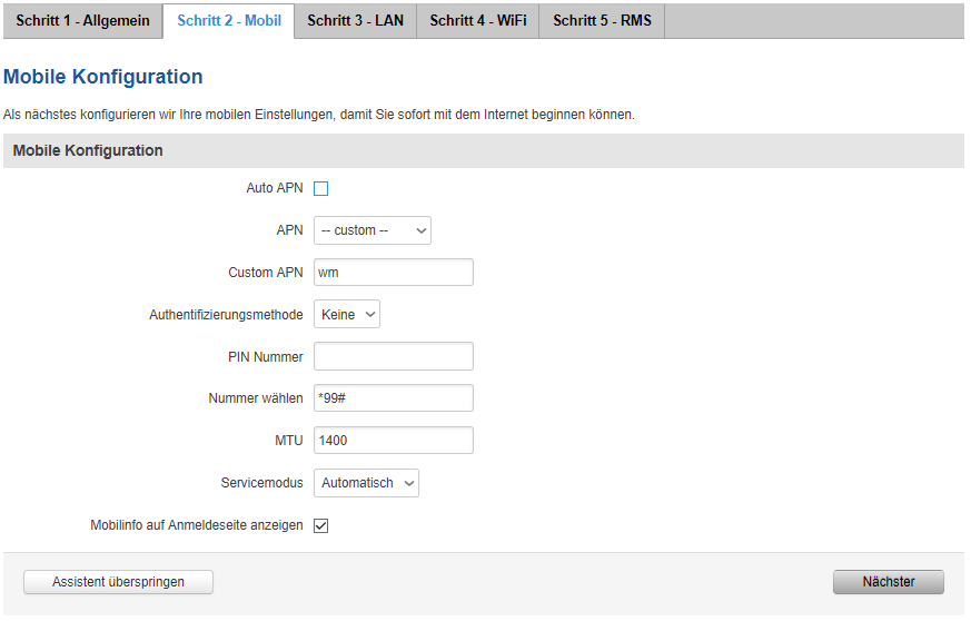 Konfiguration des Teltonika RUT240 Routers mit einer wherever SIM